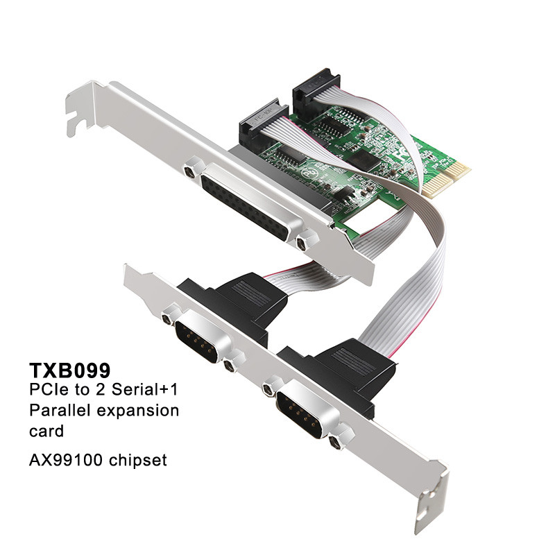 Jual PCIe Expansion card RS232 RS-232 serial Ports Parallel Port Connectors COM DB9 PLT Port ...
