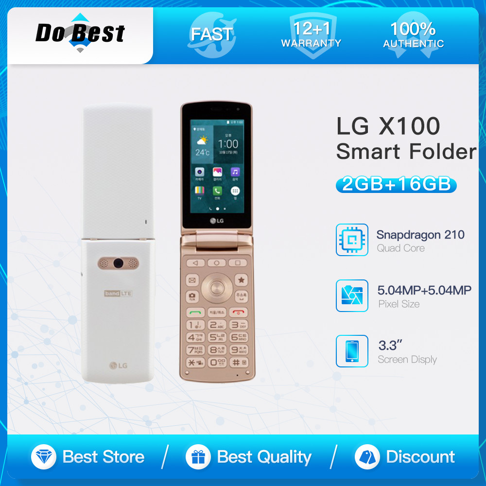 Jual Original LG Smart Folder 4G LTE Mobile Phone Unlocked LG X100 3.3 ...