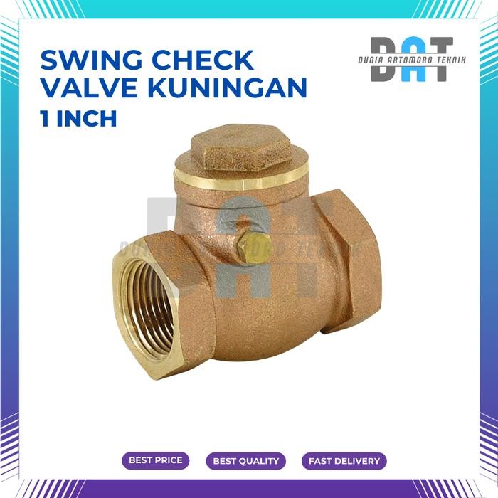 Jual 1" SWING CHECK VALVE KUNINGAN BRASS KLEP TABOK ONE WAY 1 INCH | Shopee Indonesia