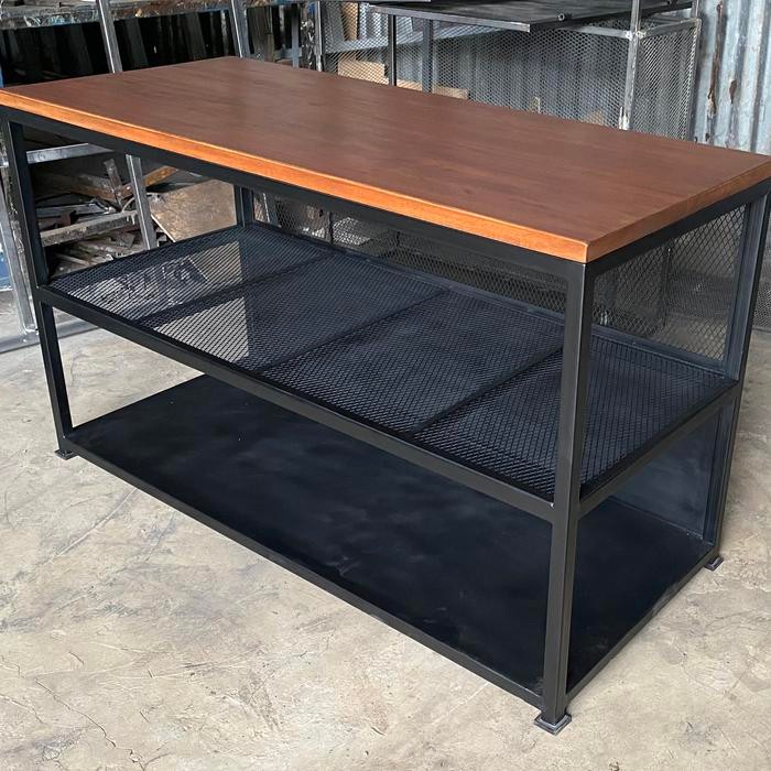 Jual Industrial Island Table - Meja Dapur - Meja Makan Solid Wood ...