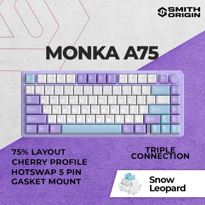 Jual Monka A75 Gasket Mount Aluminum Wireless Mechanical Keyboard ...