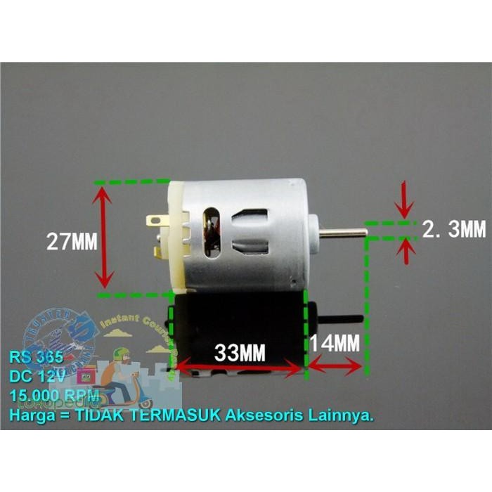Jual [Expret] MTT RS365 RS-365 RS 365 DC 12v 12 Volt 15000rpm Dinamo ...