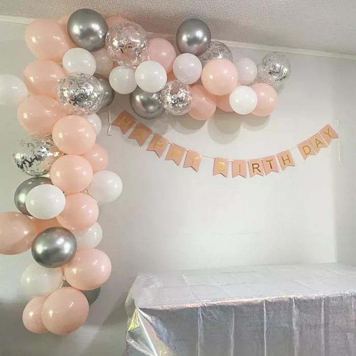 Jual E-Katalog- [Paket] Set Dekorasi Balon Ulang Tahun Tema Pink Silver ...