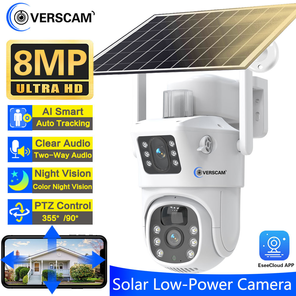 Jual 8mp Solar Panel Ptz Camera Wifi Outdoor CCTV Camara Auto Tracking ...
