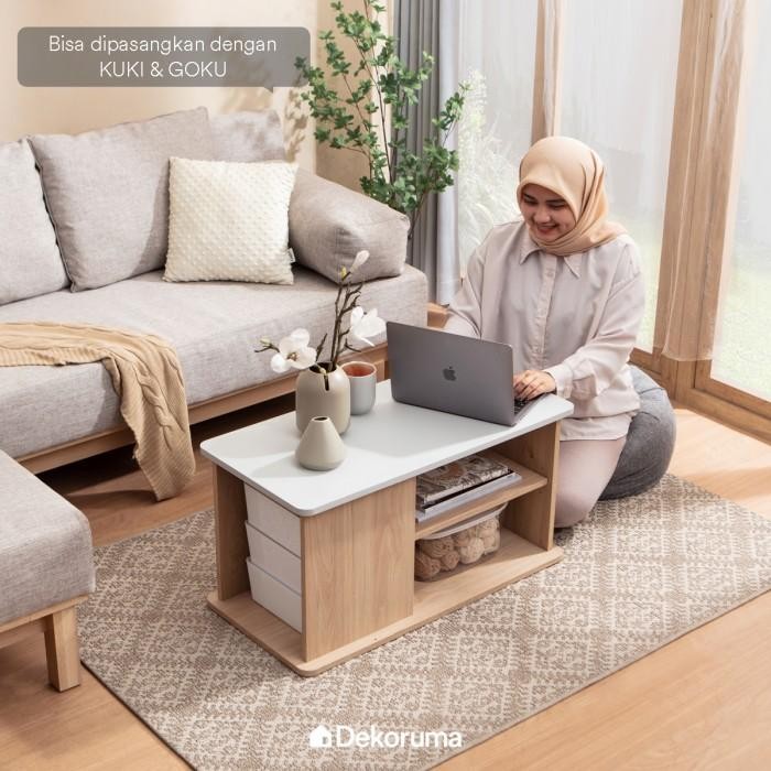 Jual Dekoruma KAWA Coffee Table / Meja Tamu Kayu Minimalis * | Shopee ...