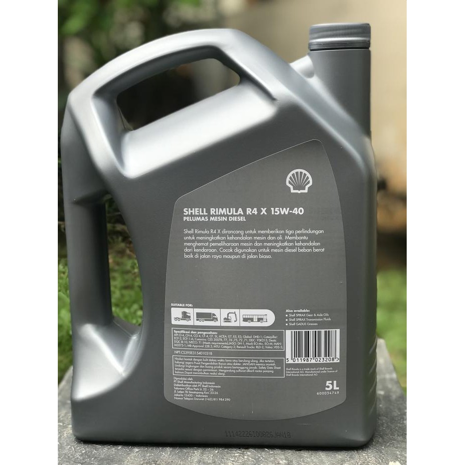 Jual ORI OLI SHELL RIMULA R4 X DIESEL SAE 15W-40 GALON 5 LITER | Shopee ...