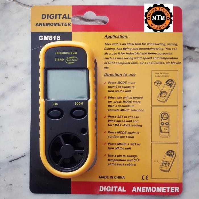 Jual ALAT UKUR DIGITAL ANEMOMETER WIND TESTER BENETECH GM816 ( GM-816 ...