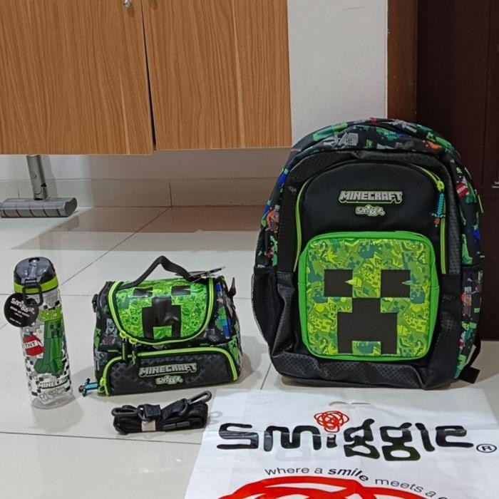 Jual Sale Smiggle Minecraft Set 3 Pis (Backpack, Lunch Bag, Botol Minum ...