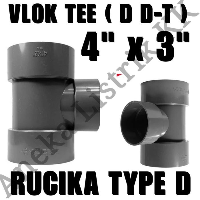 Jual Pilihan- Rucika D Vtee 4" X 3" Reducer Increaser Vlok V Tee 4X3 4 ...