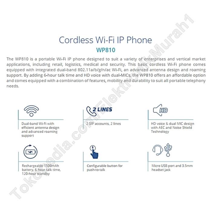 Jual Grandstream WP810 Wifi Cordless IP Phone Kode 627 | Shopee Indonesia