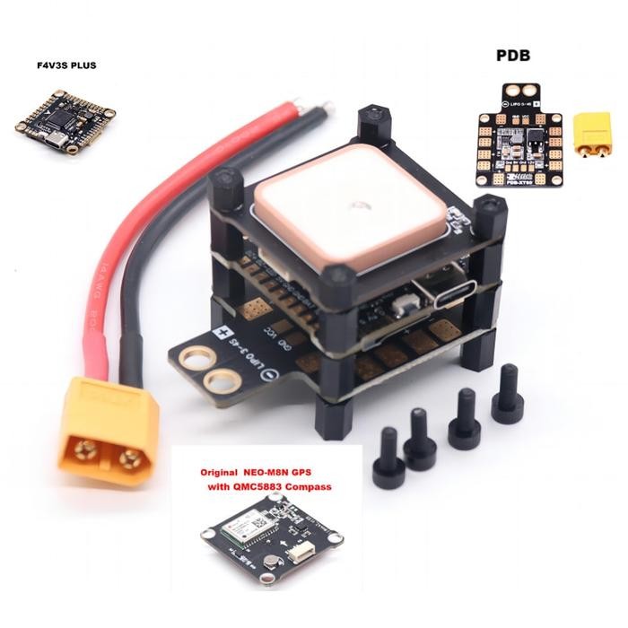 Jual F4V3S PLUS F4 V3 V3S FC Flight Controller Board Barometer OSD PDB ...