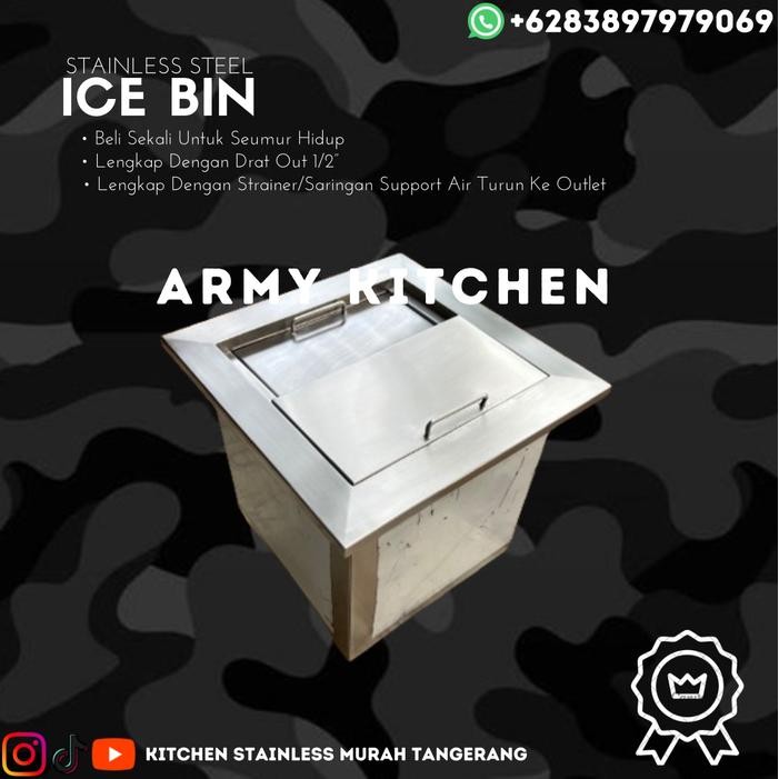 Jual Ice Bin/Ice Box STAINLESS STEEL/Tempat Penyimpanan Es Batu/Counter ...