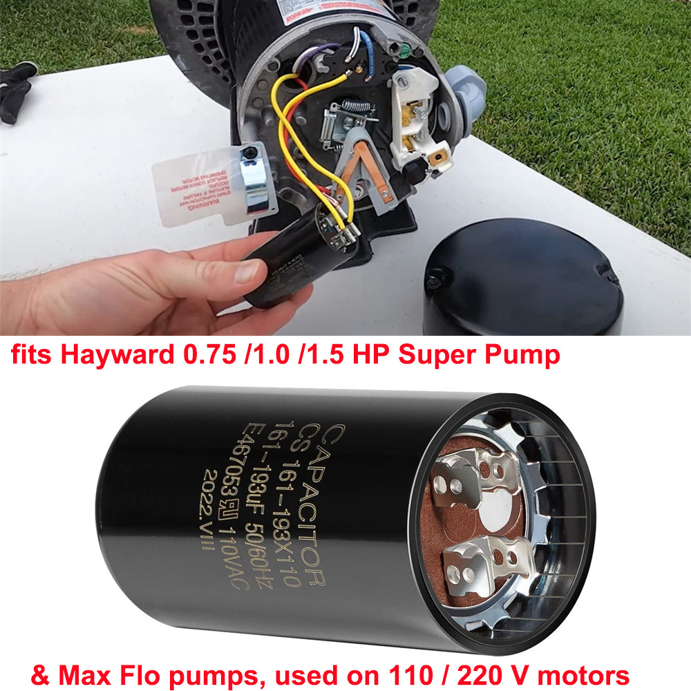 Jual BEST Pool Pump Start Capacitor 161-193 uf/MFD Fit for Hayward ...