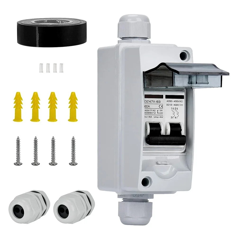 Jual Circuit Breaker 15 63A Ip65 Waterproof 2-Pin Dc 12V-400V Isolator ...