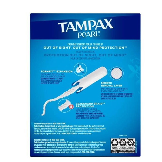 Jual Tampax Pearl Super Plus Absorbency Unscented Tampons 18S Usa ...