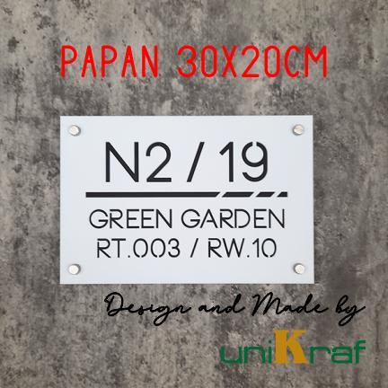 Jual PAPAN ALAMAT NOMOR RUMAH AKRILIK DOFF / ACRYLIC MATT - 30 X 20 CM ...