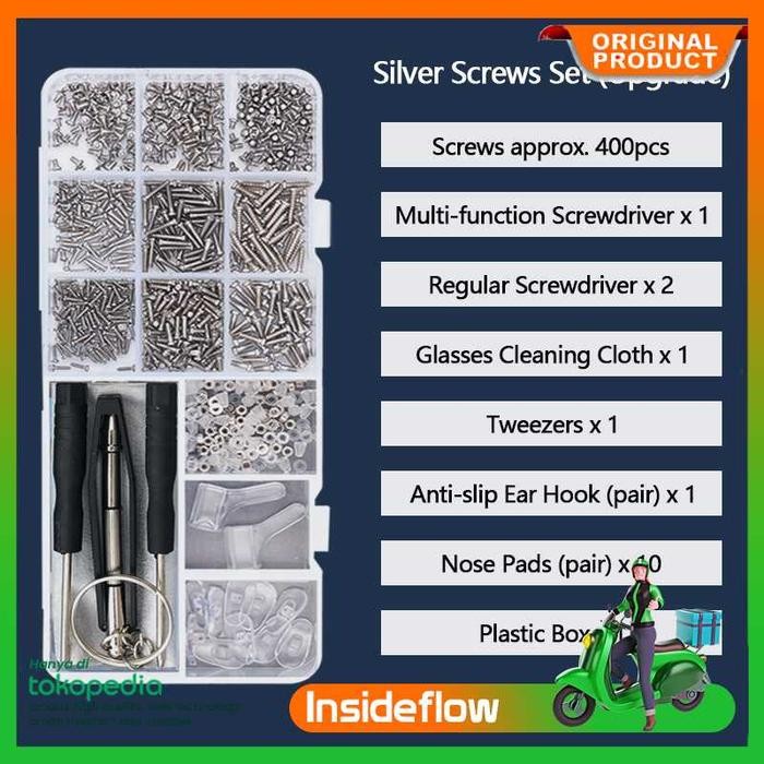 Jual BAUT SEKRUP MUR SKRUP KECIL SET REPARASI SERVIS KACAMATA JAM ...