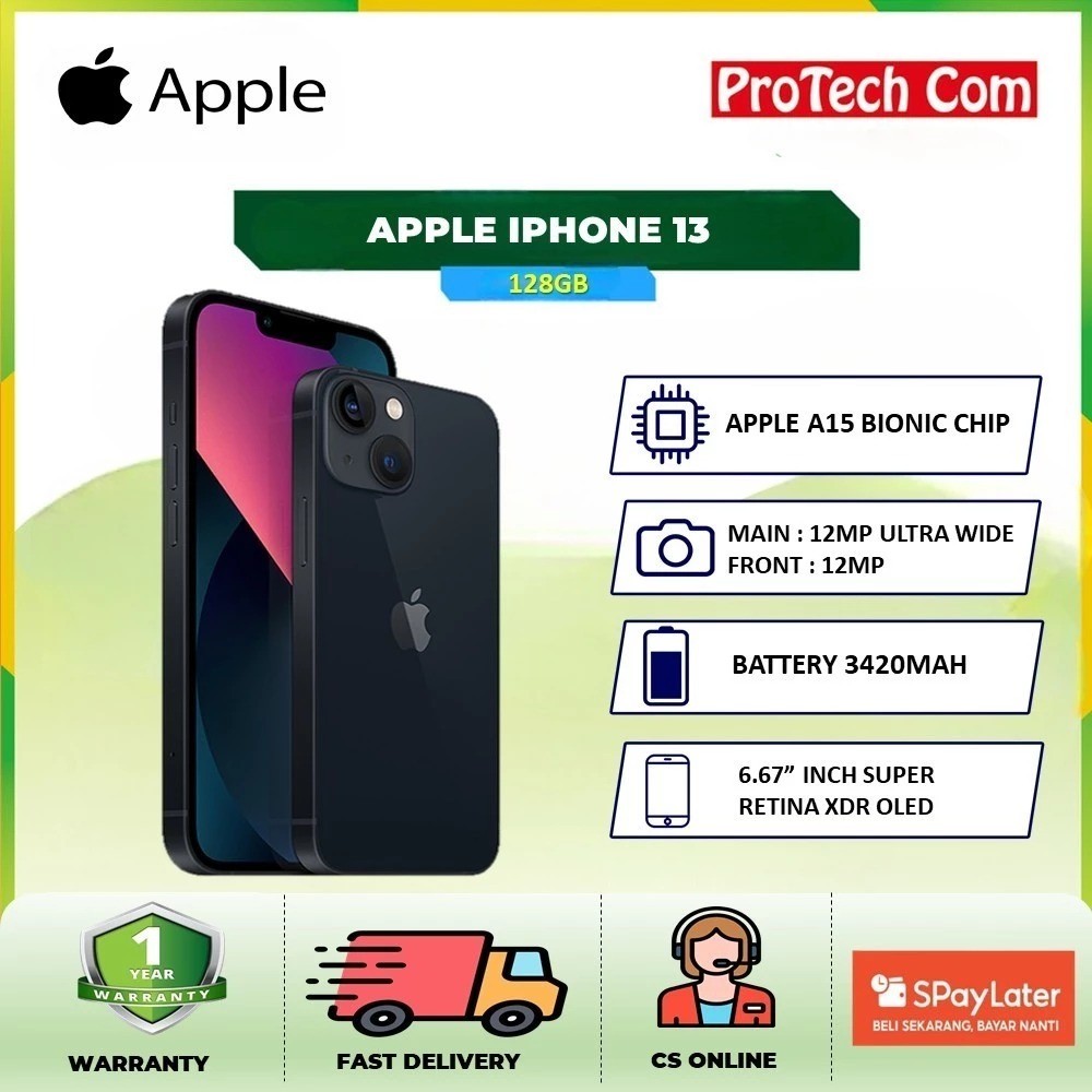 Jual APPLE IP 13 128GB 5G GARANSI RESMI | A15 BIONIC CHIP | DUAL MAIN ...