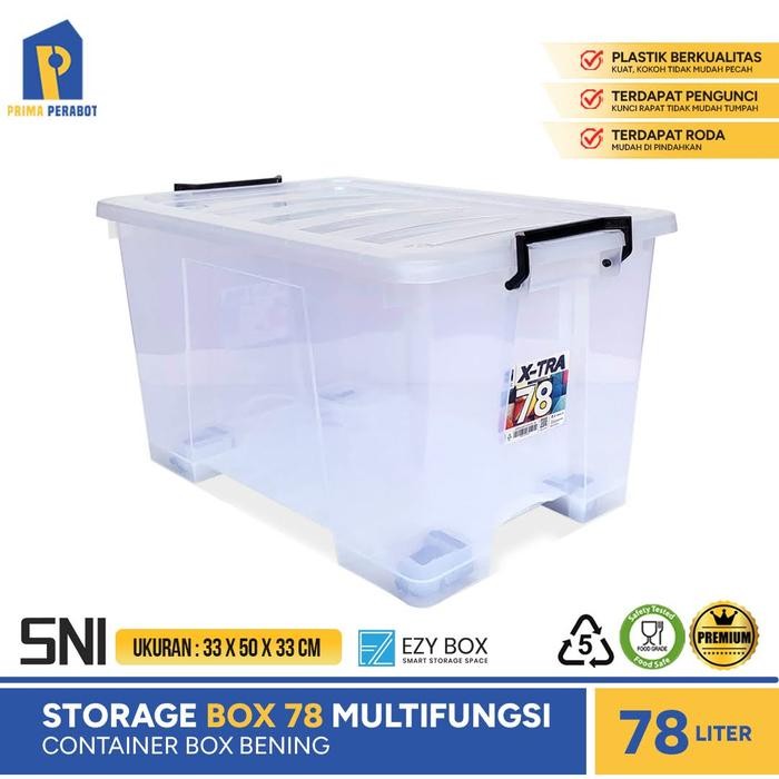 Jual Storage Box Transparan 78 Liter Container Penyimpanan Boks Besar ...