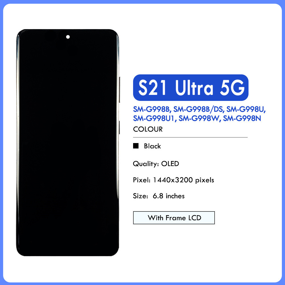 Jual OLED LCD For Samsung S21 Ultra 5G G998 G998U Display Touch Screen ...