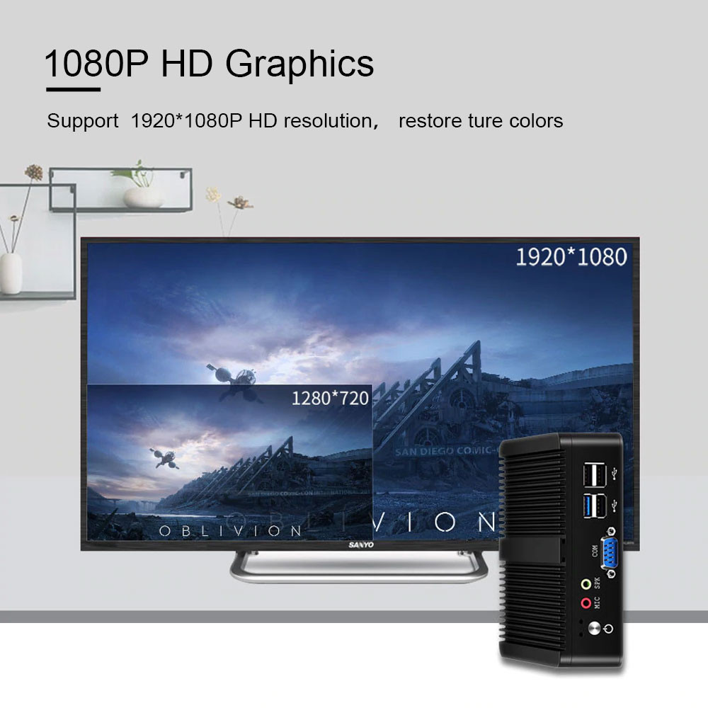 Jual BEBEPC Fanless Mini PC Intel Celeron J6412 J1900 N2830 Dual LAN Windows 10 4 Core ...