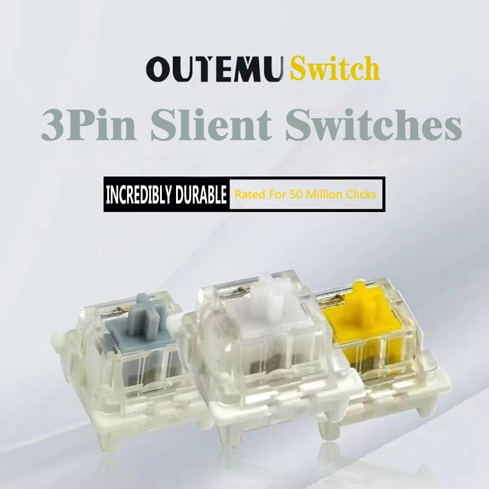 Jual Outemu Silent Gray/White Switch Mechanical Keyboard 3Pin Silent ...