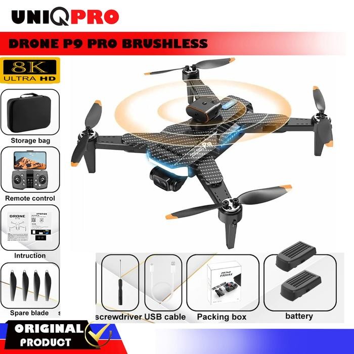 Jual DRONE P9 PRO DUAL BATERAI FPV BRUSHLESS 8K HD CAMERA OPTICAL FLOW WIFI 3000MAH | Shopee ...