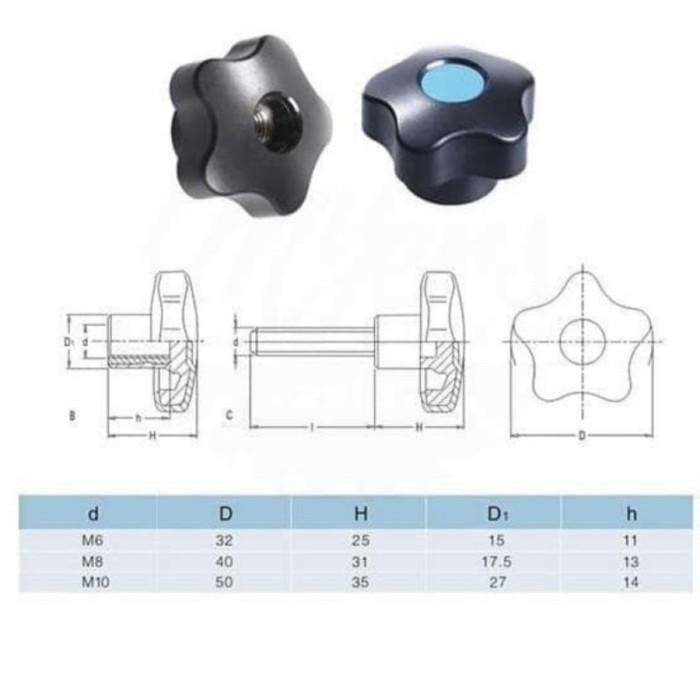 Jual Expert Female thread screw - baut kepala - knob star - mur bintang ...