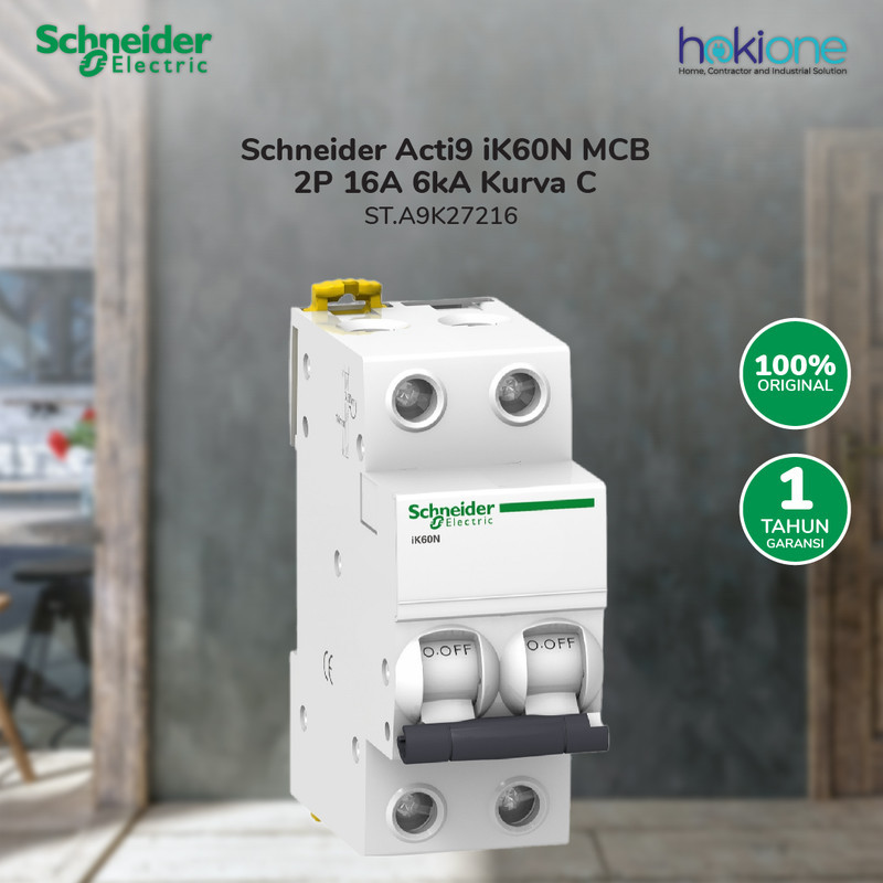 Jual Schneider Acti9 iK60N MCB 2P 16A 6kA Kurva C - A9K27216 | Shopee ...