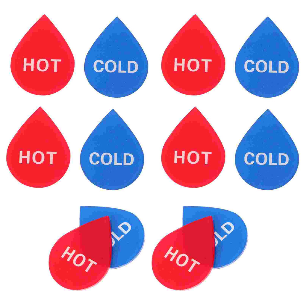 Jual 6 Pairs Hot And Cold Water Sign Hot And Cold Indicator Stickers ...
