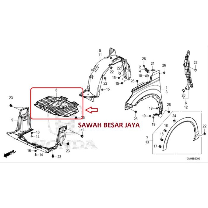 Jual Cover Engine - Plastik Penutup Tutup Deck Dek Bawah Tengah Mesin Depan Honda New HRV HR-V S ...