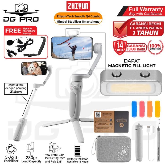 Jual Zhiyun-Te Smooth Q4 Smartphone Gimbal Stabilizer Hp Combo - Q 4 ...