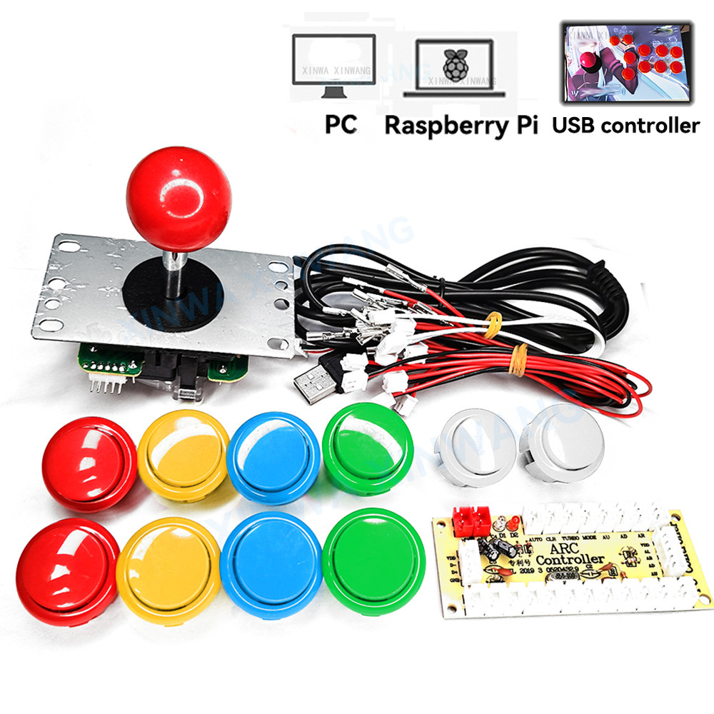 Jual Arcade Console DIY Kit 8 Way Joystick Push Button Zero Delay USB ...