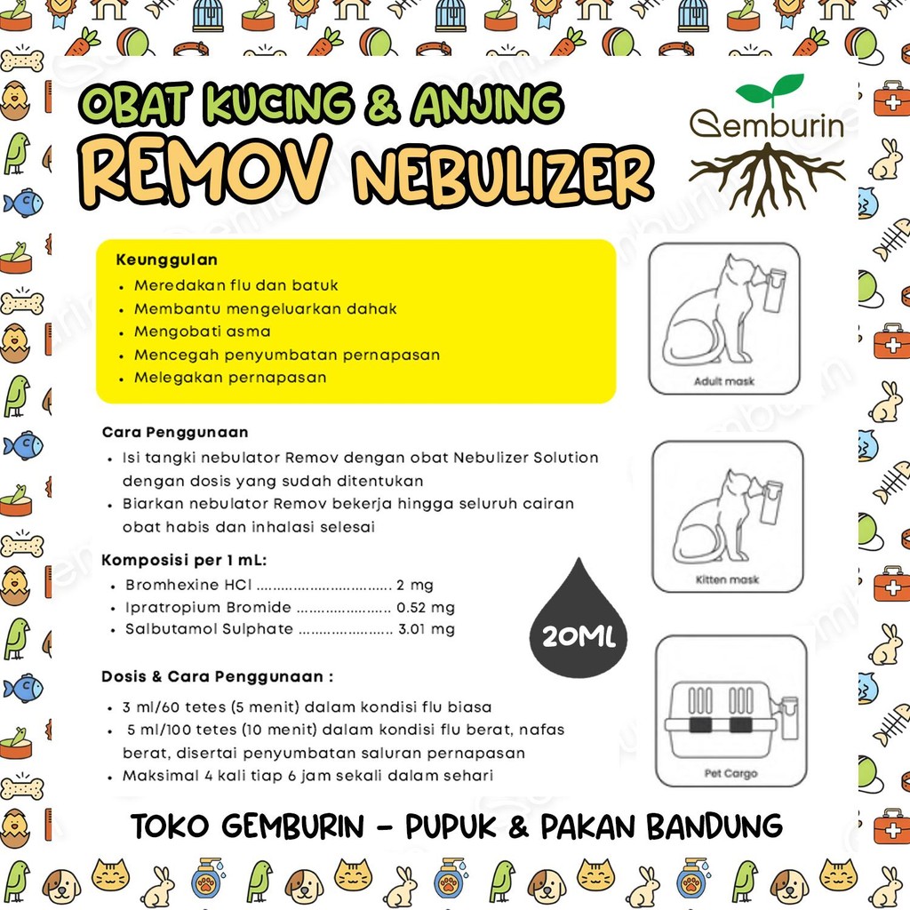 Jual REMOV Paket Nebulizer + Nebusolution 20ML / Obat Uap Sesak Nafas ...