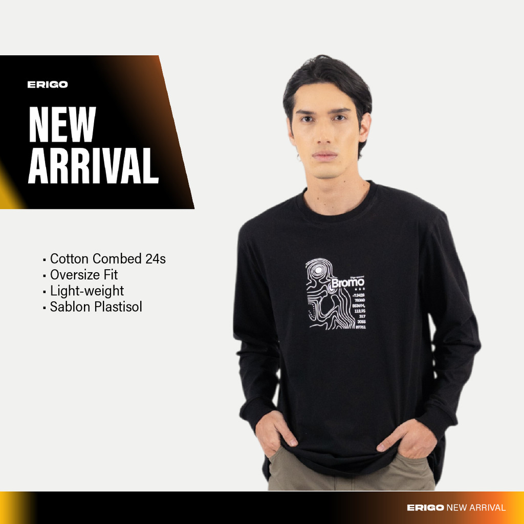 Jual Erigo T-Shirt Long Sleeve Oversize Maguer Black Indo Summit Series ...