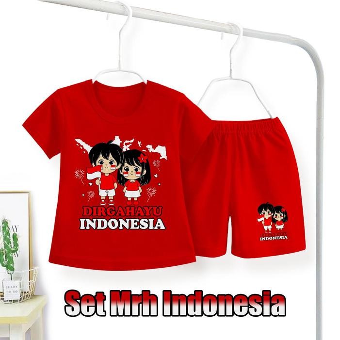 Jual Setelan Baju Anak Kemerdekaan Umur 2-8 Tahun Edisi HUT Kemerdekaan Indonesia Dirgahayu ...