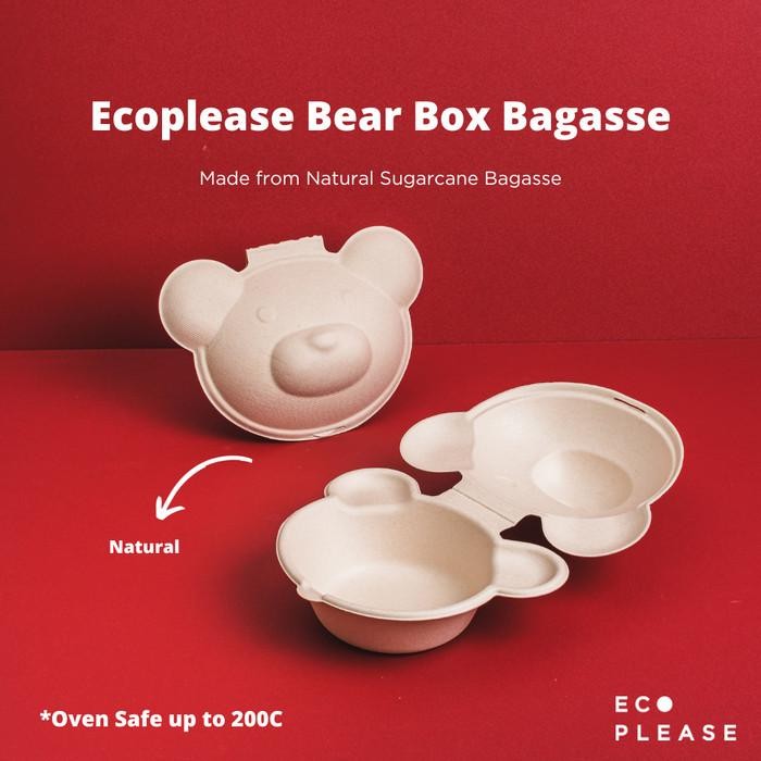 Jual (Allthebest) Ecoplease Bear Cake Bagasse Box Packaging Beruang ...