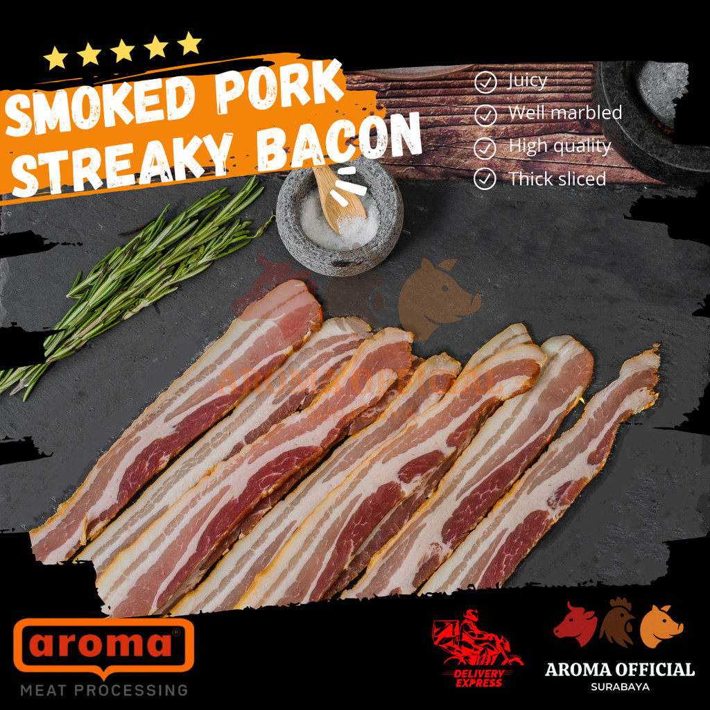 Jual AROMA Smoked Pork Streaky Bacon (BEBE by Aroma) | Shopee Indonesia