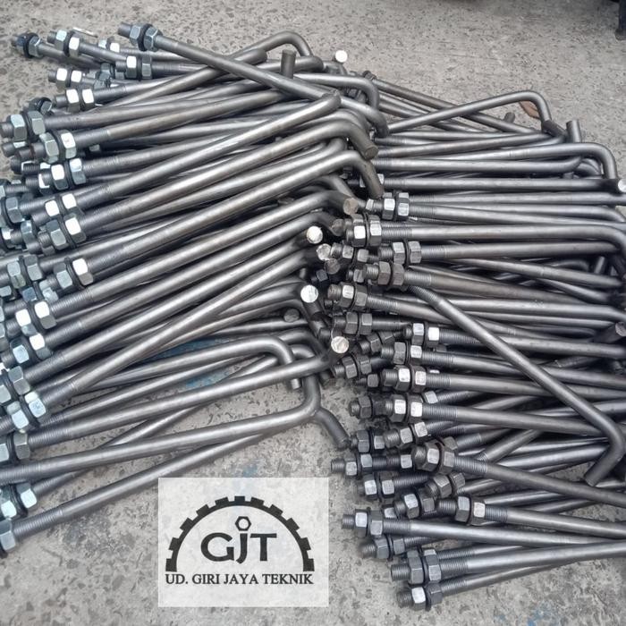 Jual Pilihan- Angkur L Uk 22 Panjang 50Cm+2Nut+2Ring(Besi Beton Hitam ...