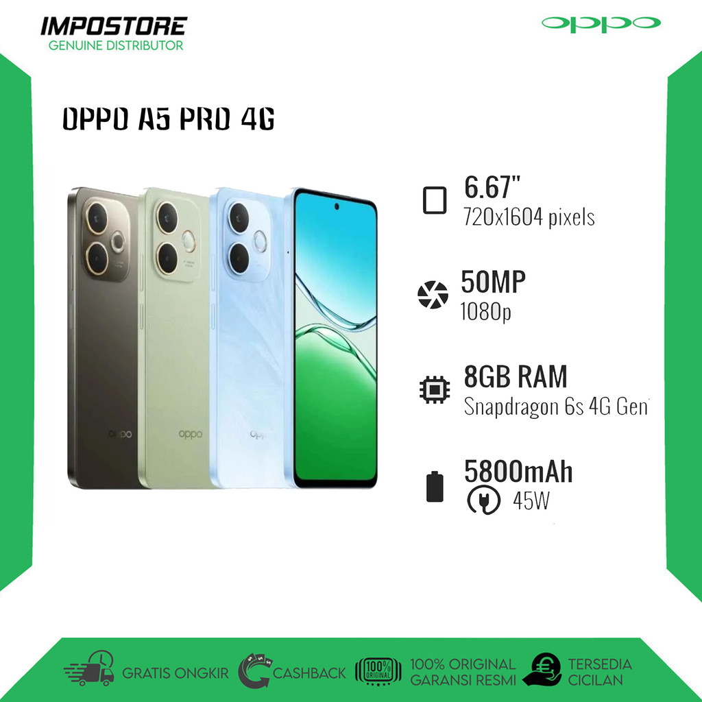 Jual OPPO A5 PRO 4G - 8/256GB RAM - SNAPDRAGON 6S GEN 1 - REPACK ...