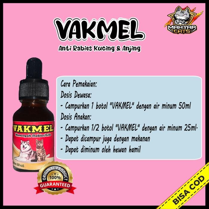 Jual VAKMEL PENCEGAH RABIES KUCING DAN ANJING ANTI RABIES KUCING ANTI ...