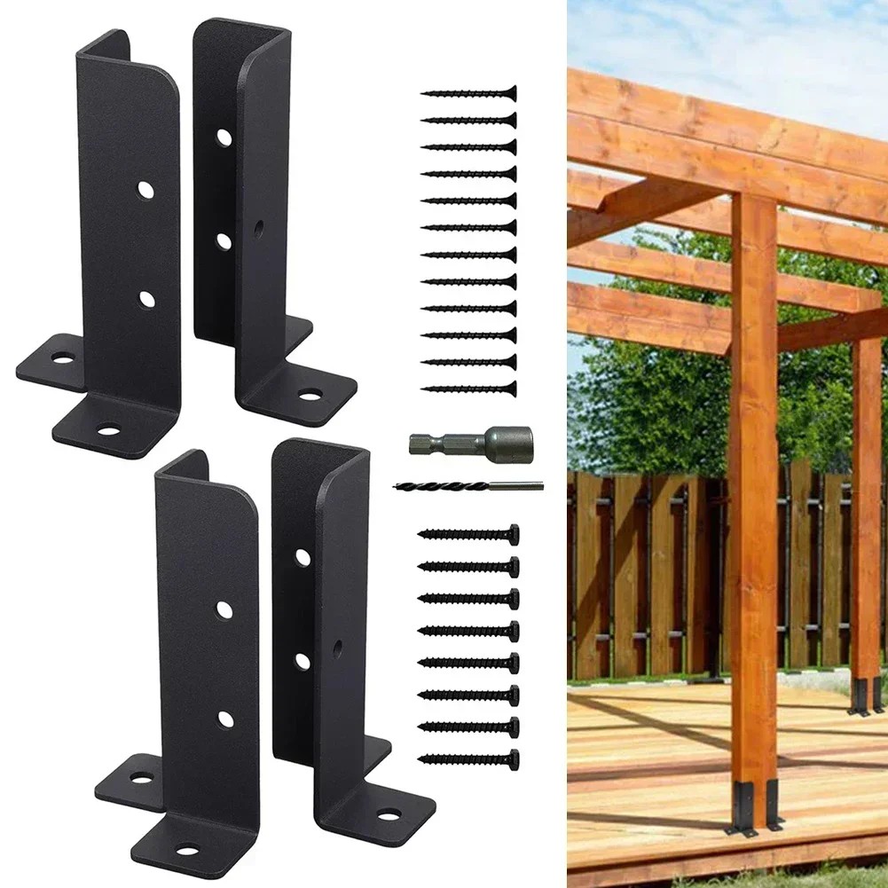 Jual 4pcs Adjustable Deck Post Anchor Base Brackets Fence Support 35*30 ...