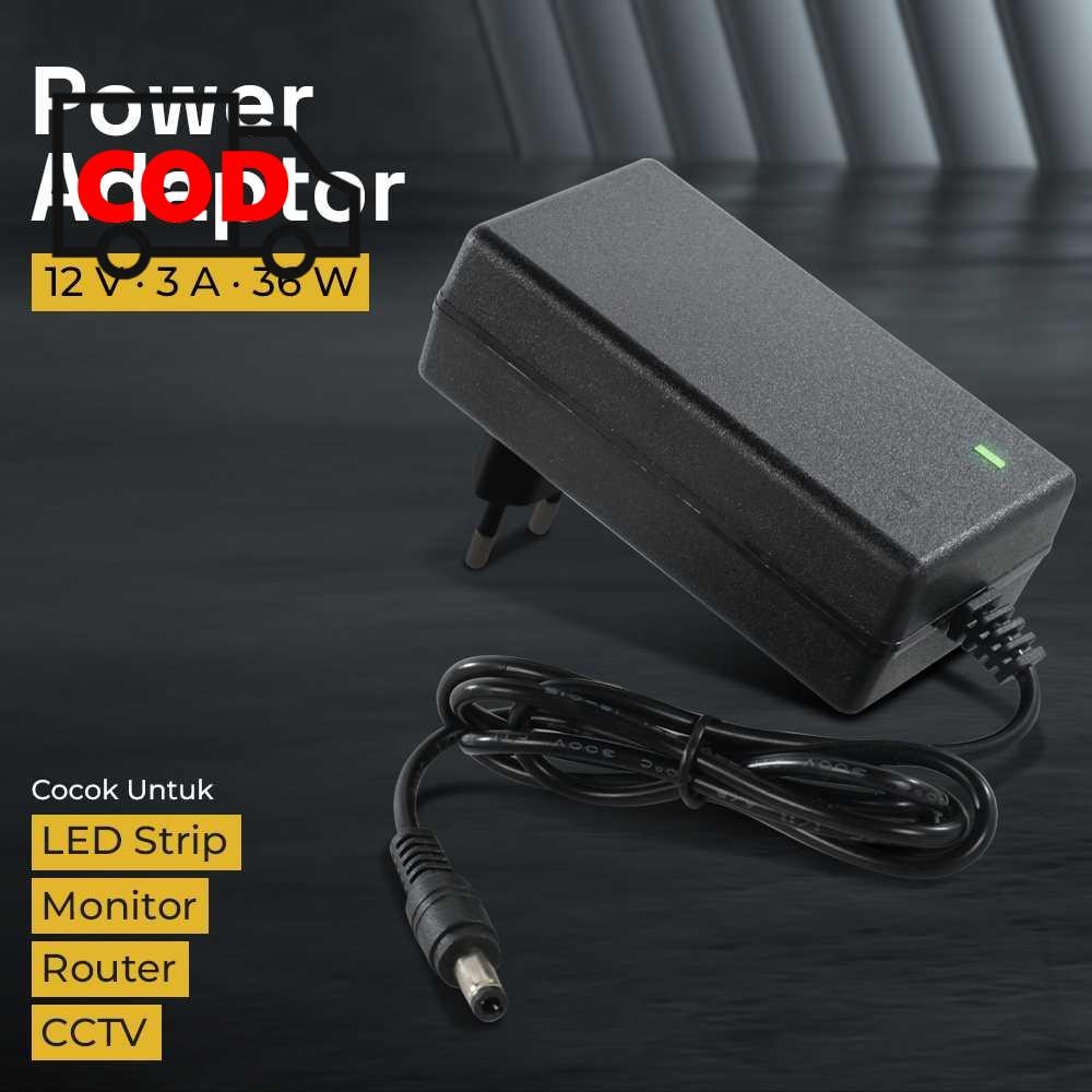 Jual Adaptor Daya 12V 3A Power Supply untuk LED Strip Monitor CCTV ...
