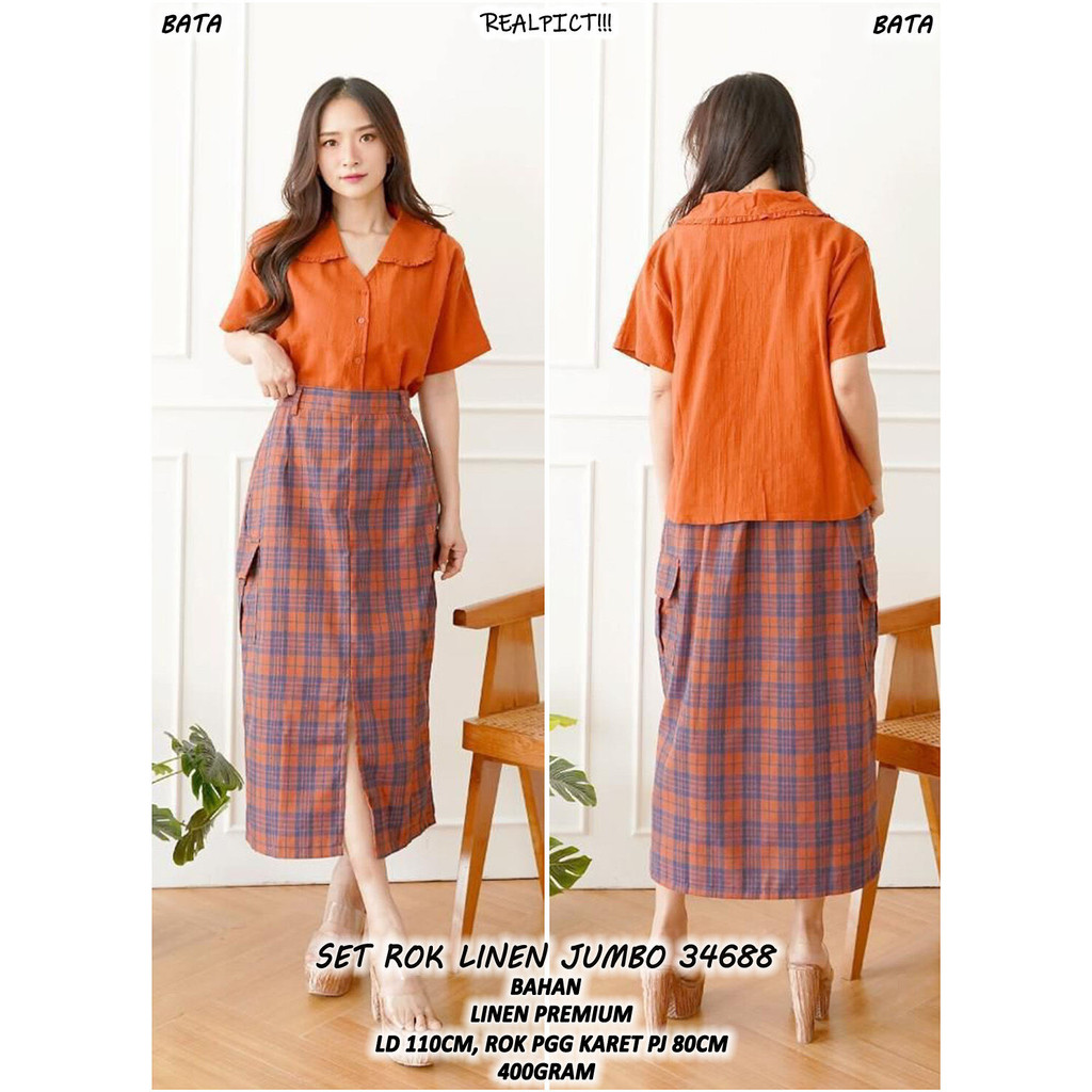 Jual SET ROK LINEN JUMBO 34688 (STOK SELALU READY) | Shopee Indonesia