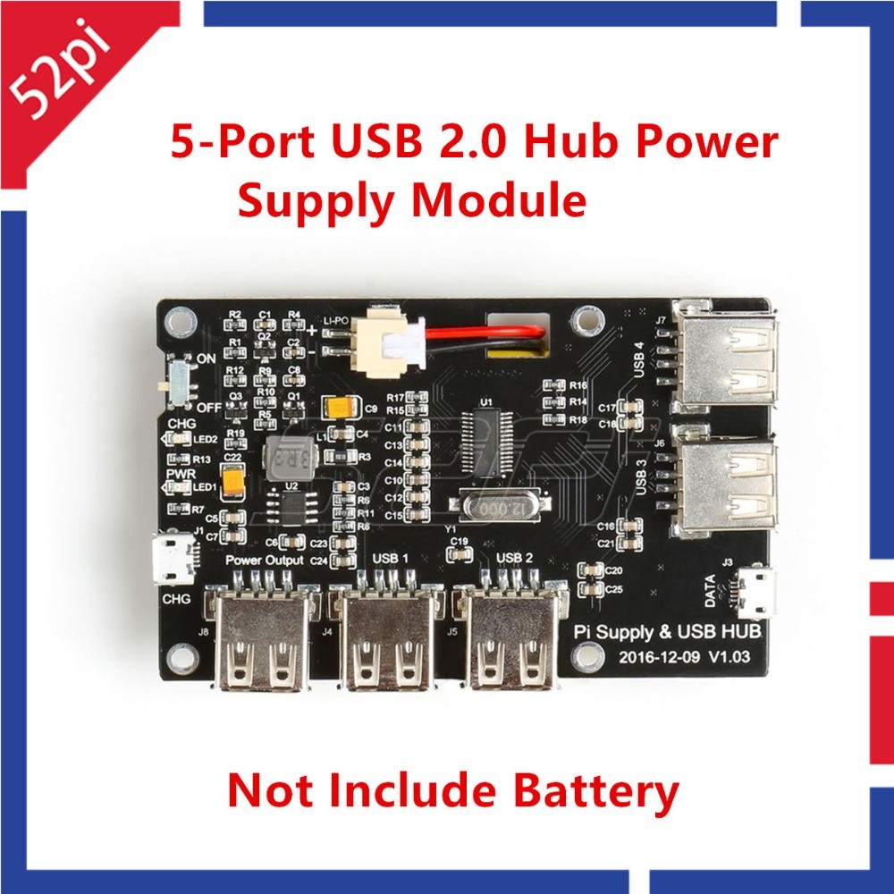 Jual Baru 52Pi Original! 5-Port 3800mAh USB 2.0 Hub Power Supply Module, Not Include Battery ...