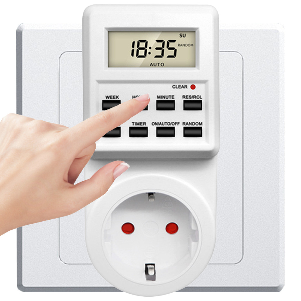 Jual Eu Plug Timer Switch Socket Time/Week Electric Timer Plug Lcd ...