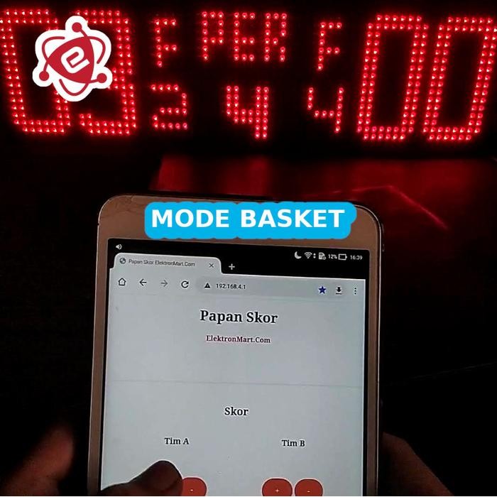 Jual Papan Skor Digital Jam Dinding Wifi Scoreboard LED Wireless Multi ...