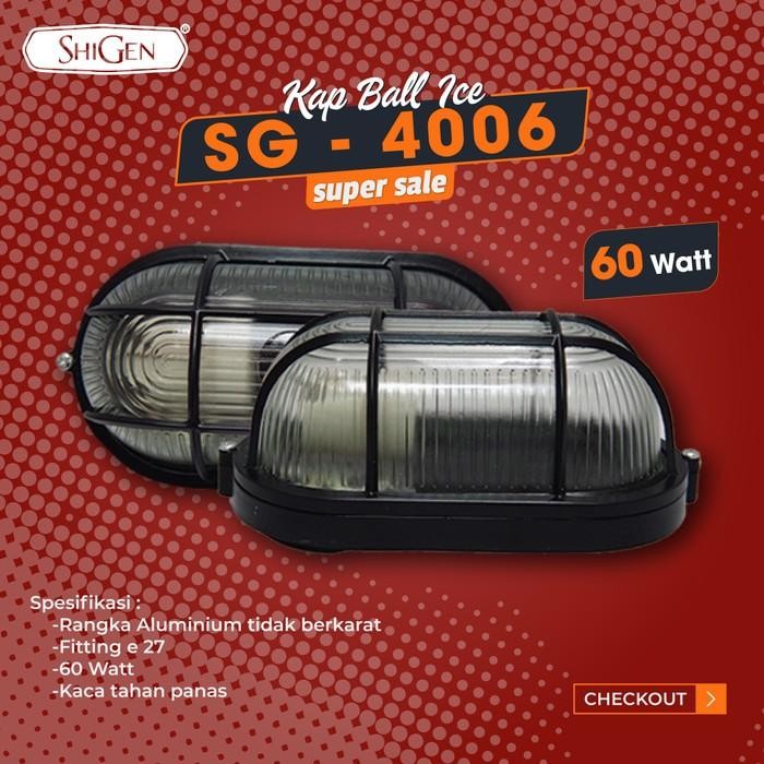 Jual Lampu Kapal Kaca Rangka Aluminium SHIGEN Susu/ Bening. KAP BALL ...