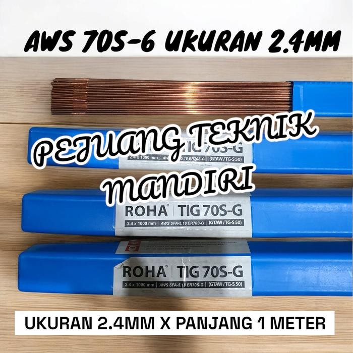 Jual KAWAT LAS ARGON TIG BESI 2.4MM ROHA TGS50 ER 70S-G / FILLER LAS ...
