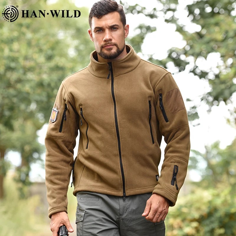 Jual Men Thermal Fleece Coat Tactical Jacket Airsoft Hooded Coats ...